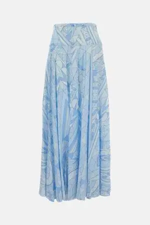 Emilio Pucci Cotton Printed Maxi Skirt - Multicolor