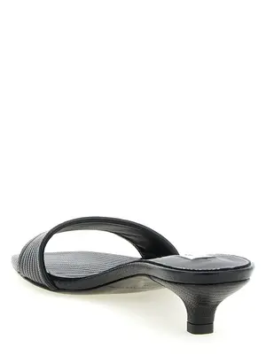 TOTEME Lizard-embossed Bandage Sandals