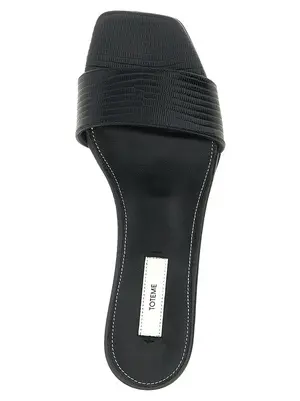 TOTEME Lizard-embossed Bandage Sandals