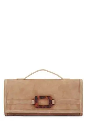 ROGER VIVIER Belle Vivier Hammered Leather Clutch With Chain Strap - Multicolor