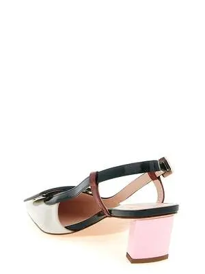 ROGER VIVIER Belle Viver Slingback With Lacquered Buckle - Multicolor
