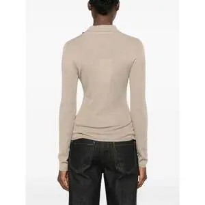 Max Mara Ribbed V-neck Polo Knit - Multicolor