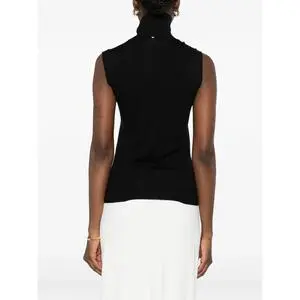Sportmax Sleeveless Turtleneck Knit Top - Black