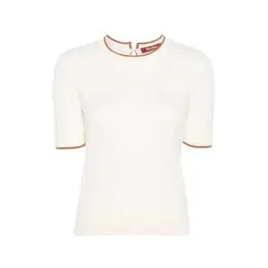 Max Mara Short Sleeve Knit Top - Multicolor