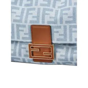 Fendi Ff Patterned Shoulder Bag - Blue