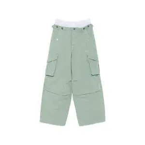 Alexander Wang Palazzo Pants With Layered Waistband - Green