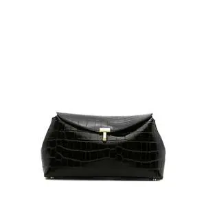 TOTEME Croc-effect Leather Clutch Bag - Brown