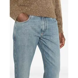 Brunello Cucinelli Light Faded Wash Straight-leg Jeans - Blue