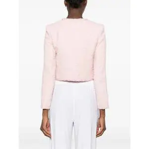 SELF-PORTRAIT Bouclé Cropped Jacket With Sequin Embellishments