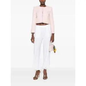 SELF-PORTRAIT Bouclé Cropped Jacket With Sequin Embellishments