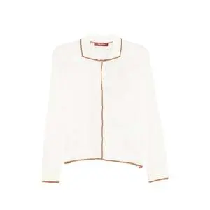 Max Mara Max Mara Studio Knitwear Cardigan With Contrast Trim Multicolor