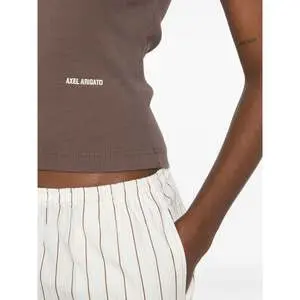 Axel Arigato Ribbed Knit Crewneck T-shirt With Logo Embroidery