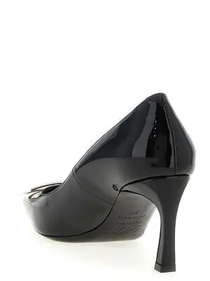 ROGER VIVIER Trompette Patent Leather Pumps With Buckle Detail