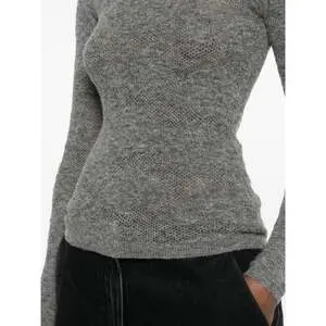 Brunello Cucinelli Open-knit Crew Neck Sweater - Gray