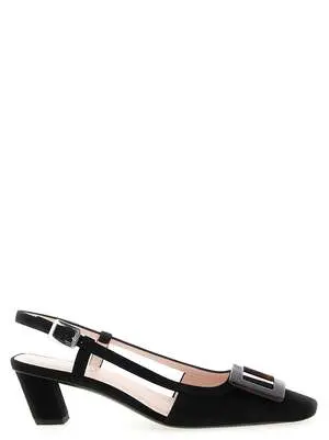 ROGER VIVIER Belle Viver Slingback With Tortoiseshell Buckle - Black