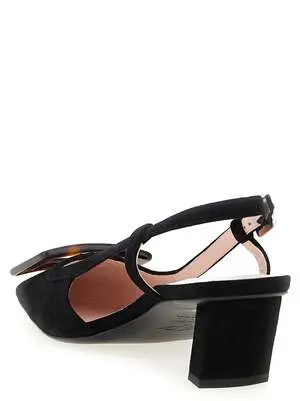 ROGER VIVIER Belle Viver Slingback With Tortoiseshell Buckle - Black