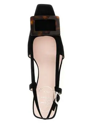 ROGER VIVIER Belle Viver Slingback With Tortoiseshell Buckle - Black