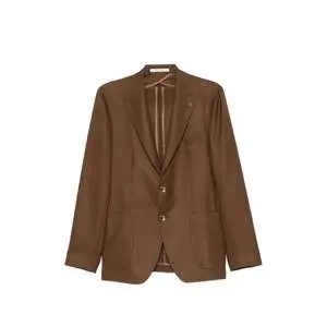 Tagliatore Virgin Wool Blazer With Peak Lapels - Brown