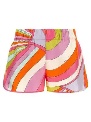 Emilio Pucci Marmo' Print Silk Shorts
