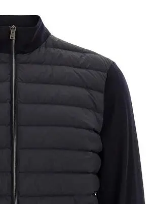 Herno Padded Cardigan With High Collar And Zip Closure