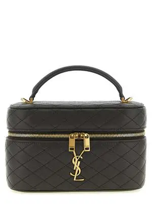 Saint Laurent SAINT LAURENT Gaby Vanity Quilted Leather Handbag Gray