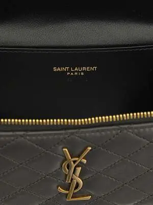 Saint Laurent Gaby Vanity Quilted Leather Handbag - Gray
