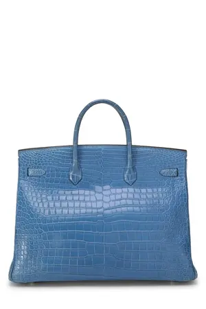 Hermès Porosus Crocodile Birkin 40 Bag - Blue