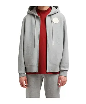 Moncler Logo Patch Zip-up Drawstring Hoodie