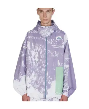 OAMC Tie-dye Logo Patch Zip-up Hooded Jacket