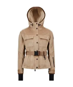 Moncler Hague Technical Corduroy Down Jacket With Hood