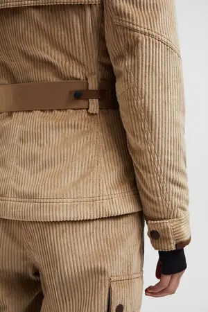 Moncler Hague Technical Corduroy Down Jacket With Hood