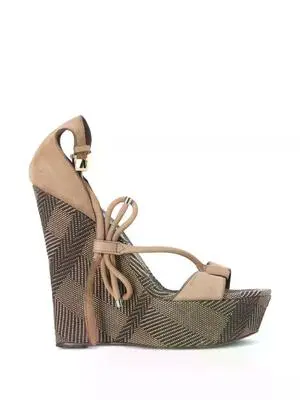 Burberry Bow T-strap Heeled Sandals