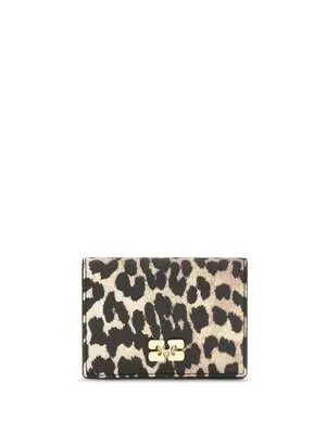 GANNI Bou Animal Print Card Holder - Multicolor