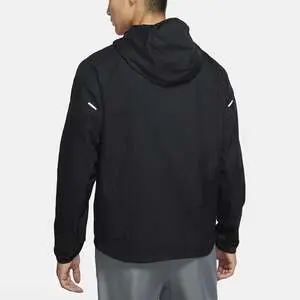Nike Small Logo Solid Color Hooded Track Jacket Black
