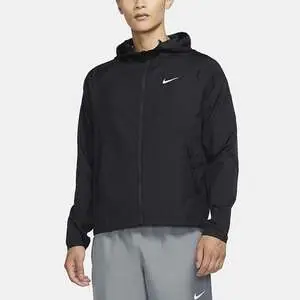 Nike Small Logo Solid Color Hooded Track Jacket Black