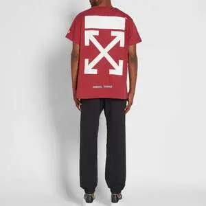 Off-White Arrows Sketch Round Neck - Wine Red