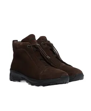 Zegna Triple Stitch Vetta Suede Sneakers - Brown