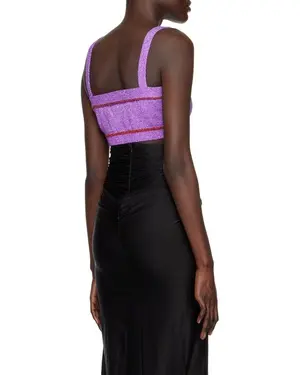 Rabanne Metallic Knit Cropped Top