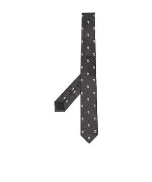 Alexander McQueen Skull Embroidered Tie
