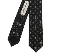 Alexander McQueen Skull Embroidered Tie