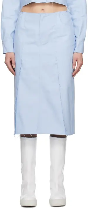 Raf Simons High-waisted Denim Midi Skirt