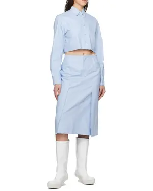 Raf Simons High-waisted Denim Midi Skirt