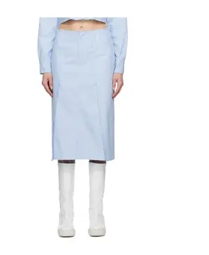 Raf Simons High-waisted Denim Midi Skirt
