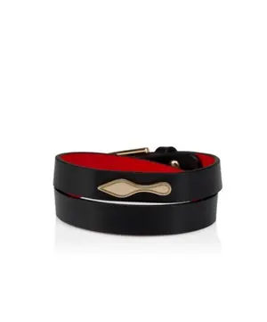 CHRISTIAN LOUBOUTIN Paris Calfskin Logo Belt