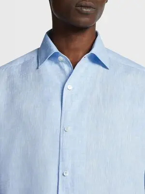 Zegna Long-sleeve Linen Shirt