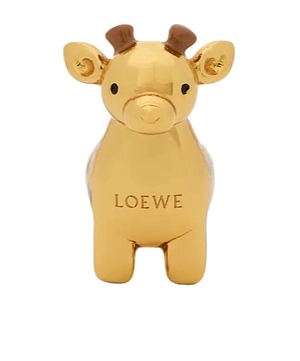 Loewe Brass Giraffe Dice With Enamel Coating - Gold