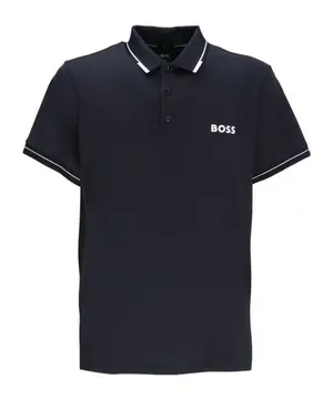 Hugo Boss Logo Printed Short-sleeved Polo Shirt - Black