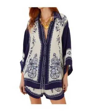 Farm Rio Starfish Print Drawstring Shorts