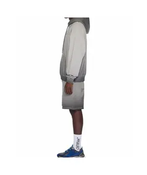 Off-White Logo Embroidered Drawstring Shorts - Grey