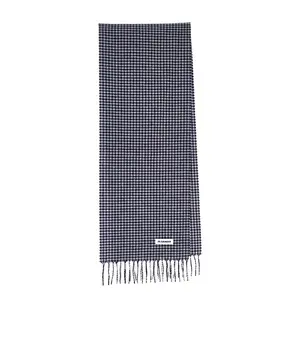 JIL SANDER Checked Fringed Scarf